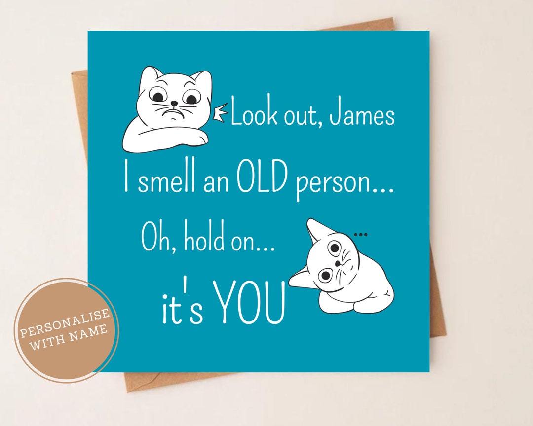 Personalised Card, Funny Old Person Card, Birthday Card, Card for Him ...