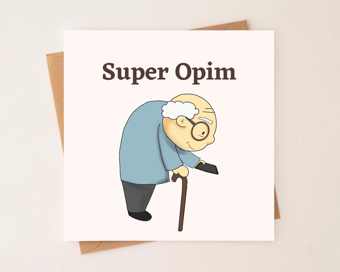 Super Opim, Card for Granddad, Birthday, Latvian Greetings Card ...
