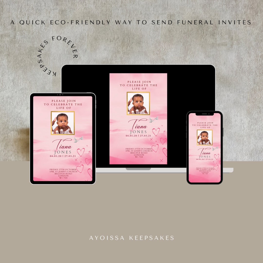 Funeral Evite | Electronic Funeral Announcement | Electronic ...