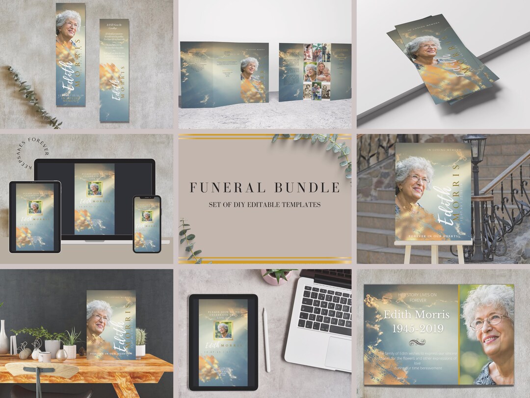 Tri-fold Funeral Bundle Set Memorial Package Celebration - Etsy