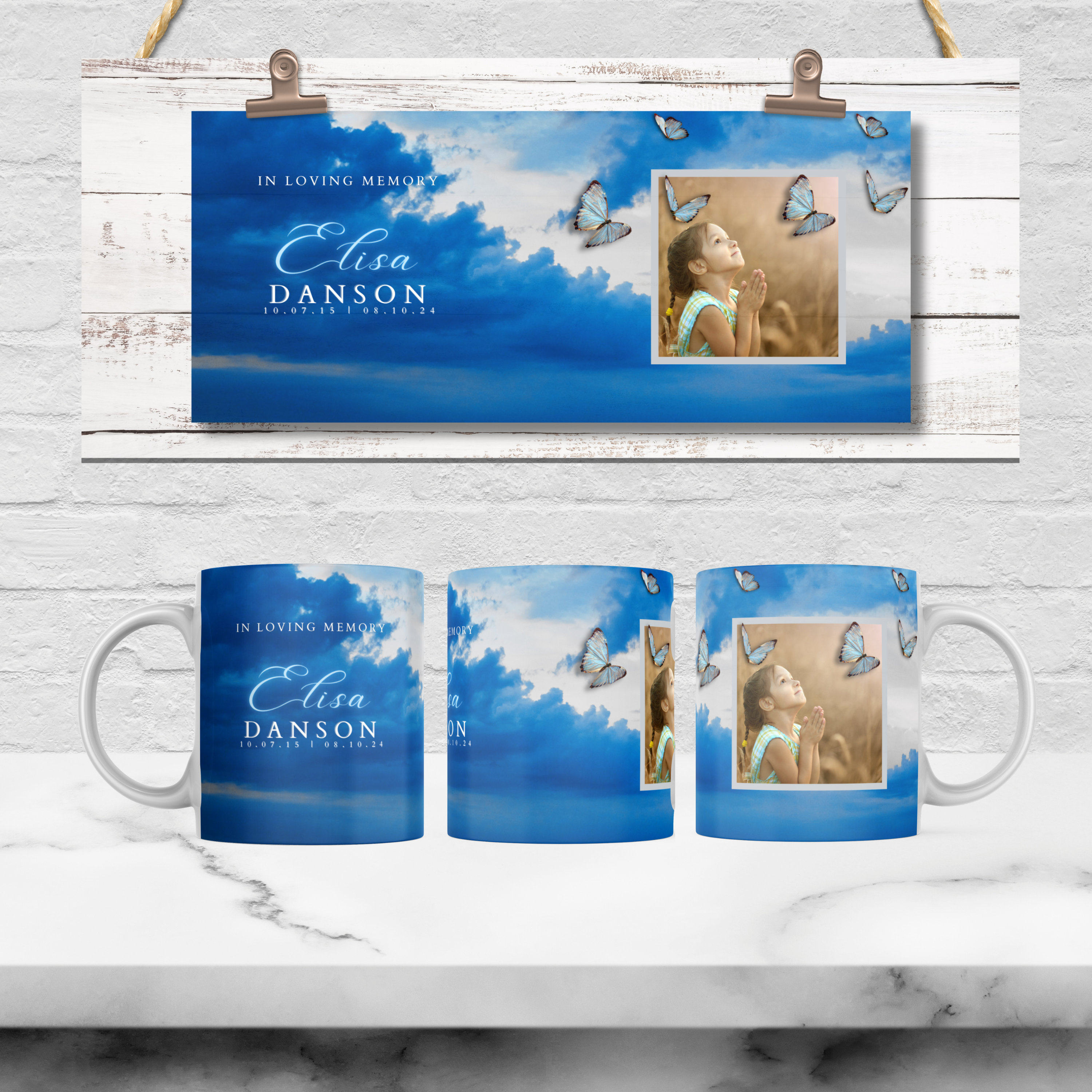 Memorial Mug Wrap, Memorial Photo Mug Wrap, Mug Sublimation, 11oz Mug ...