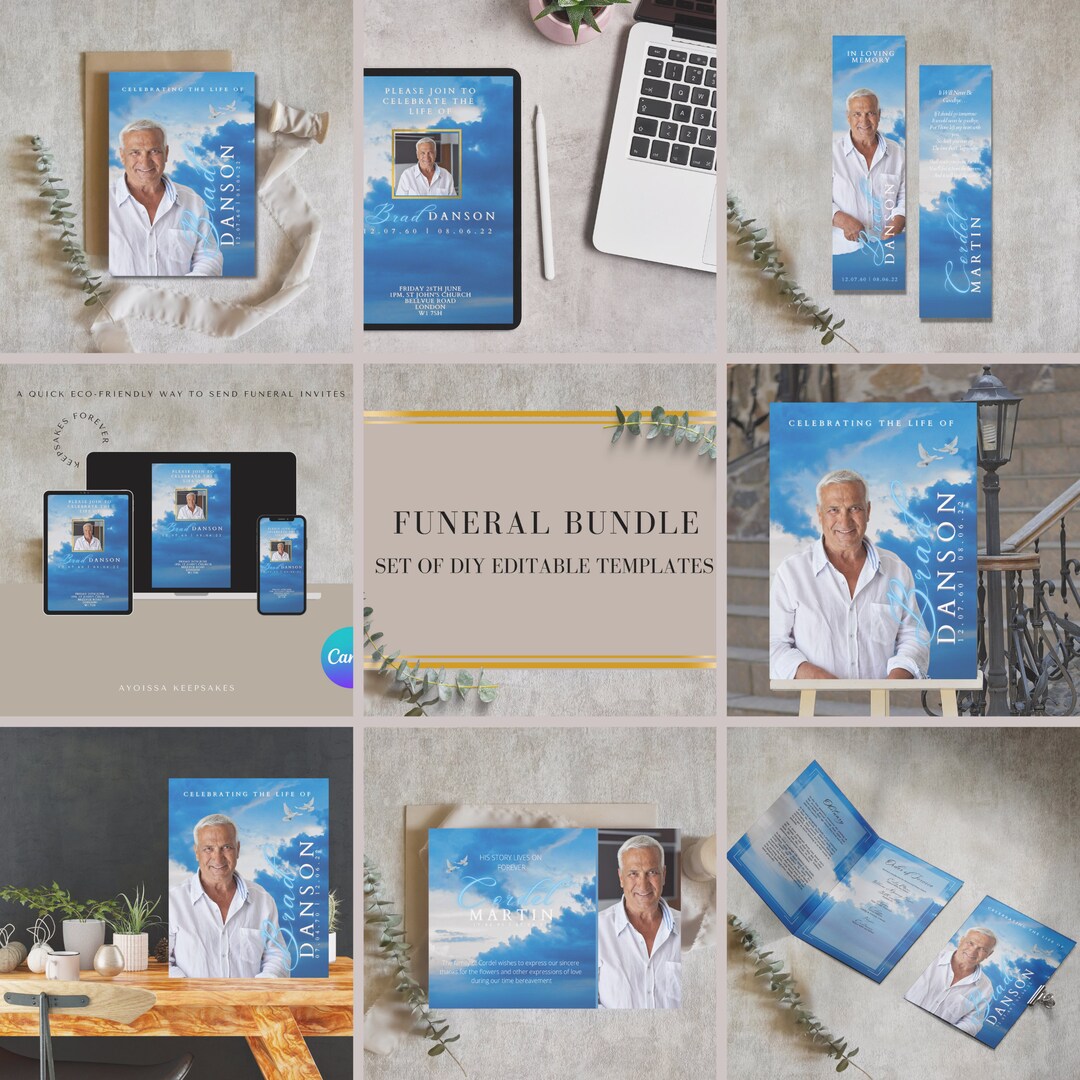 Bi-fold Funeral Bundlememorial Packagecelebration of Life - Etsy
