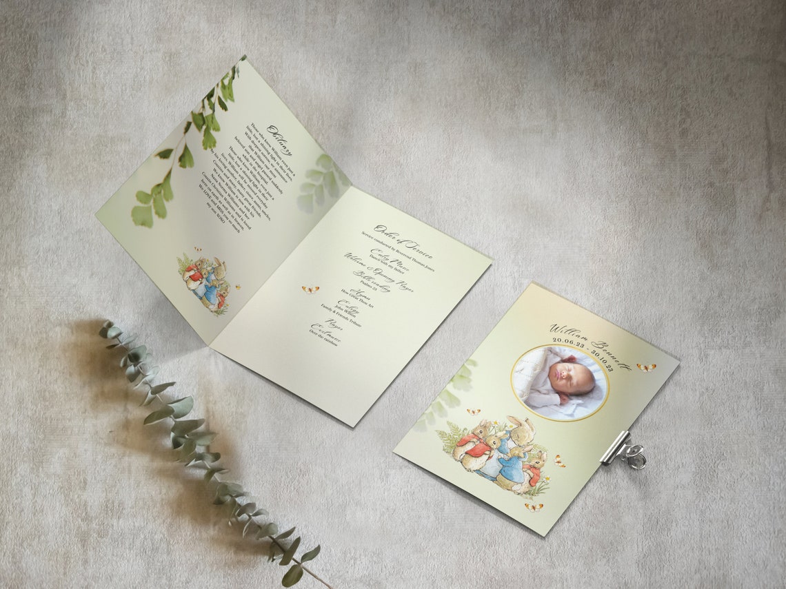 Editable Funeral Program Baby or Child Funeral Program - Etsy