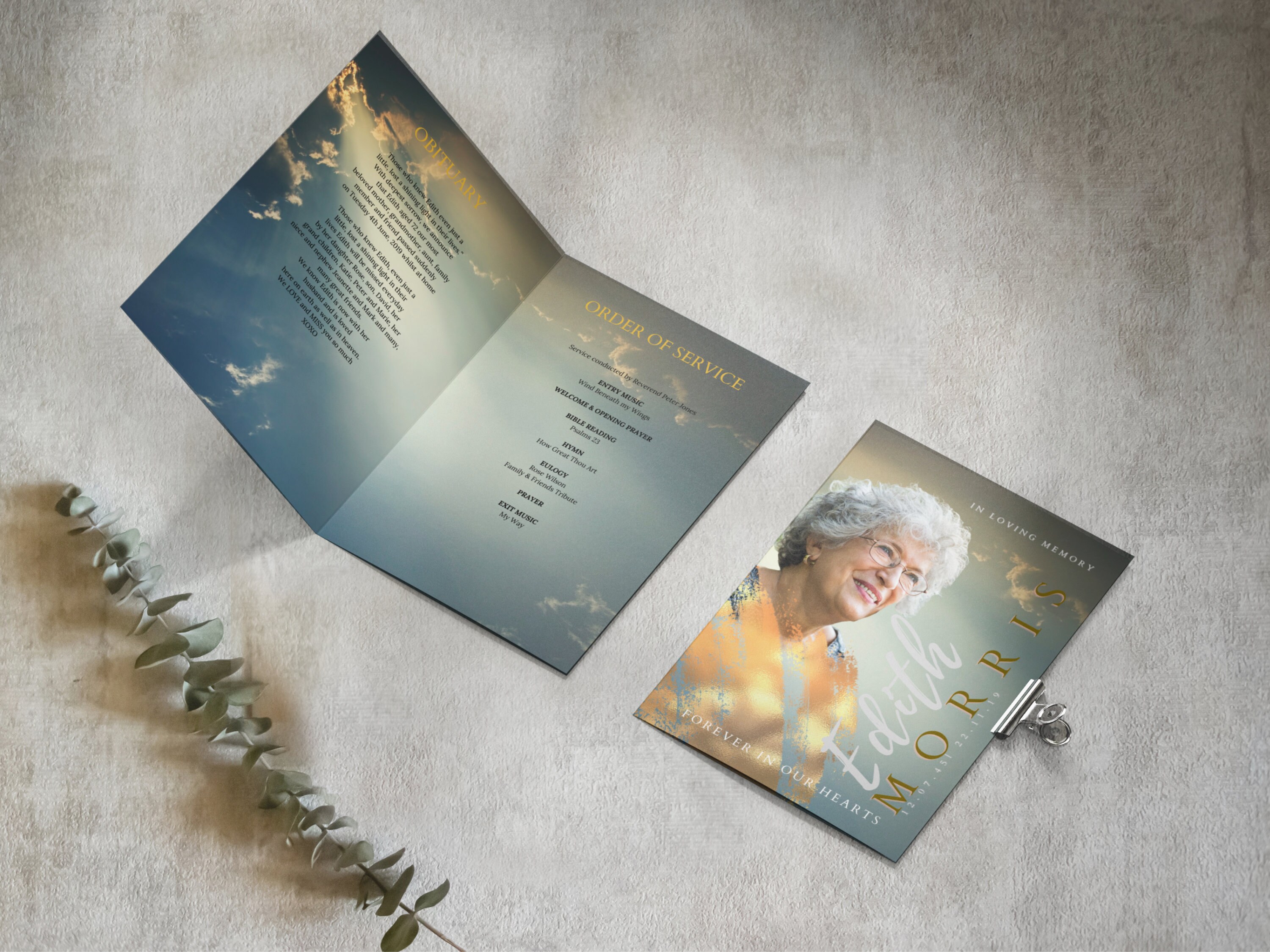 Funeral Program | Editable Funeral Program| Celebration of Life ...