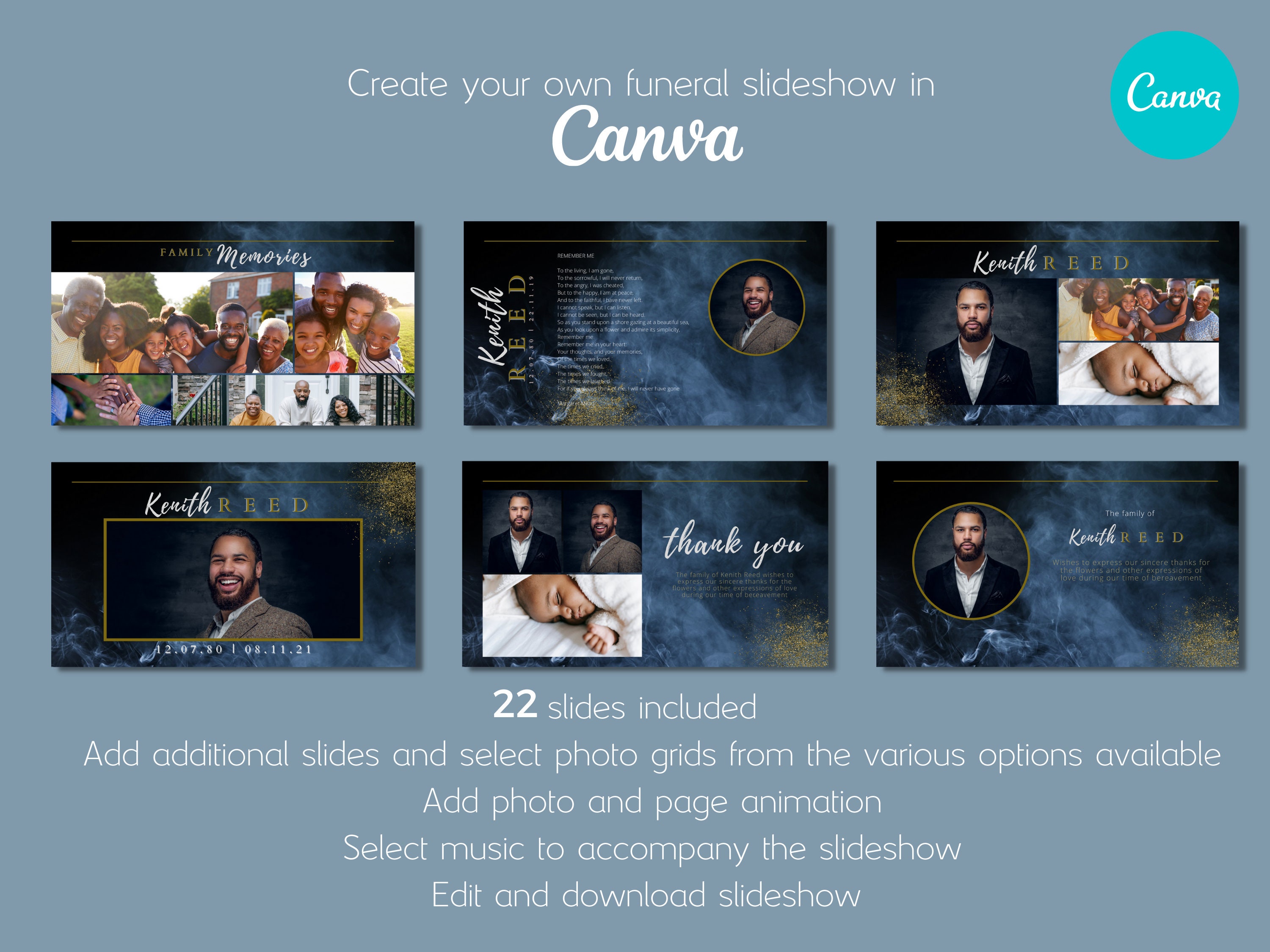 Funeral Slideshow | Funeral Slideshow Template | Memorial Video ...