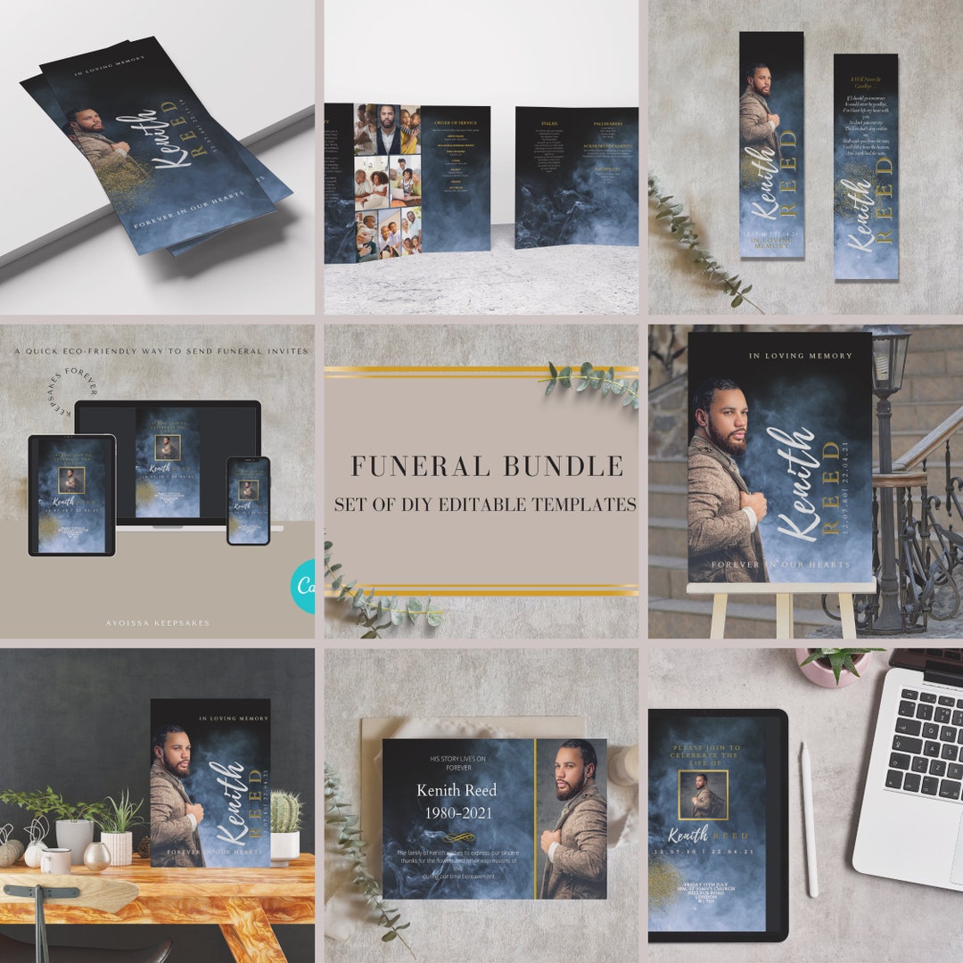 Tri-fold Funeral Bundle Set | Memorial Package | Celebration of Life ...