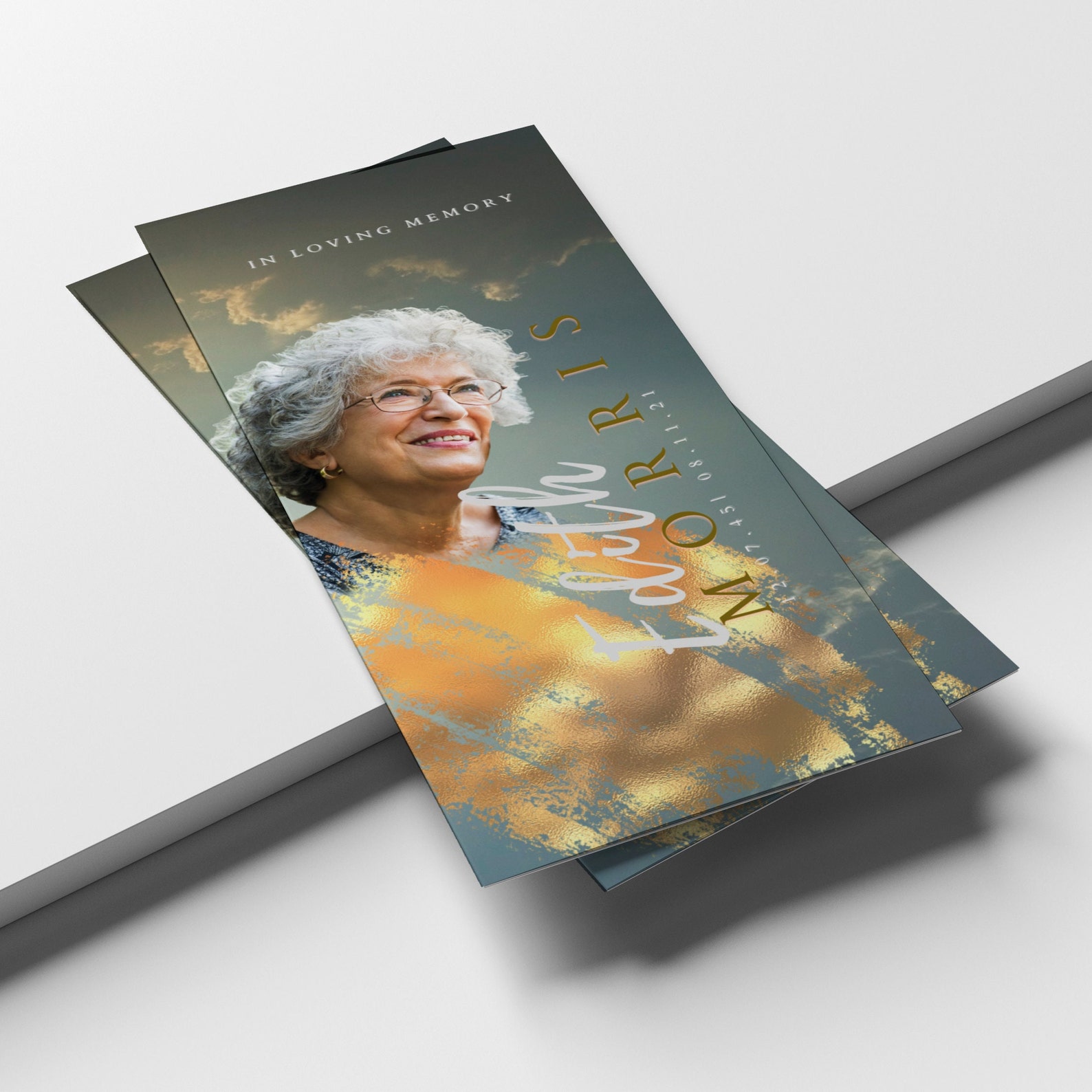 11"x 17" Tri-fold Funeral Program | Editable Funeral Program ...