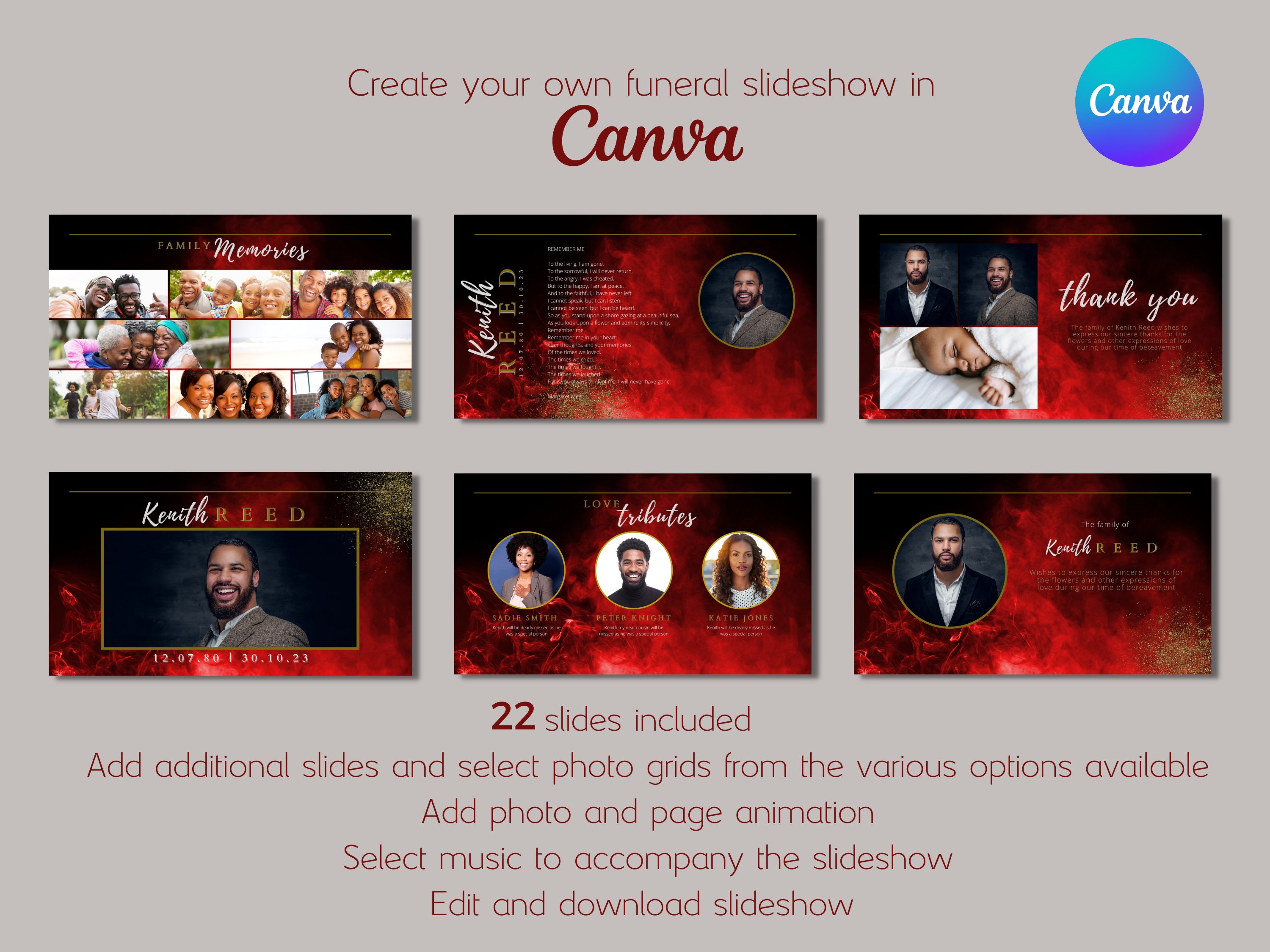 Funeral Slideshow | Funeral Slideshow Template | Memorial Video ...