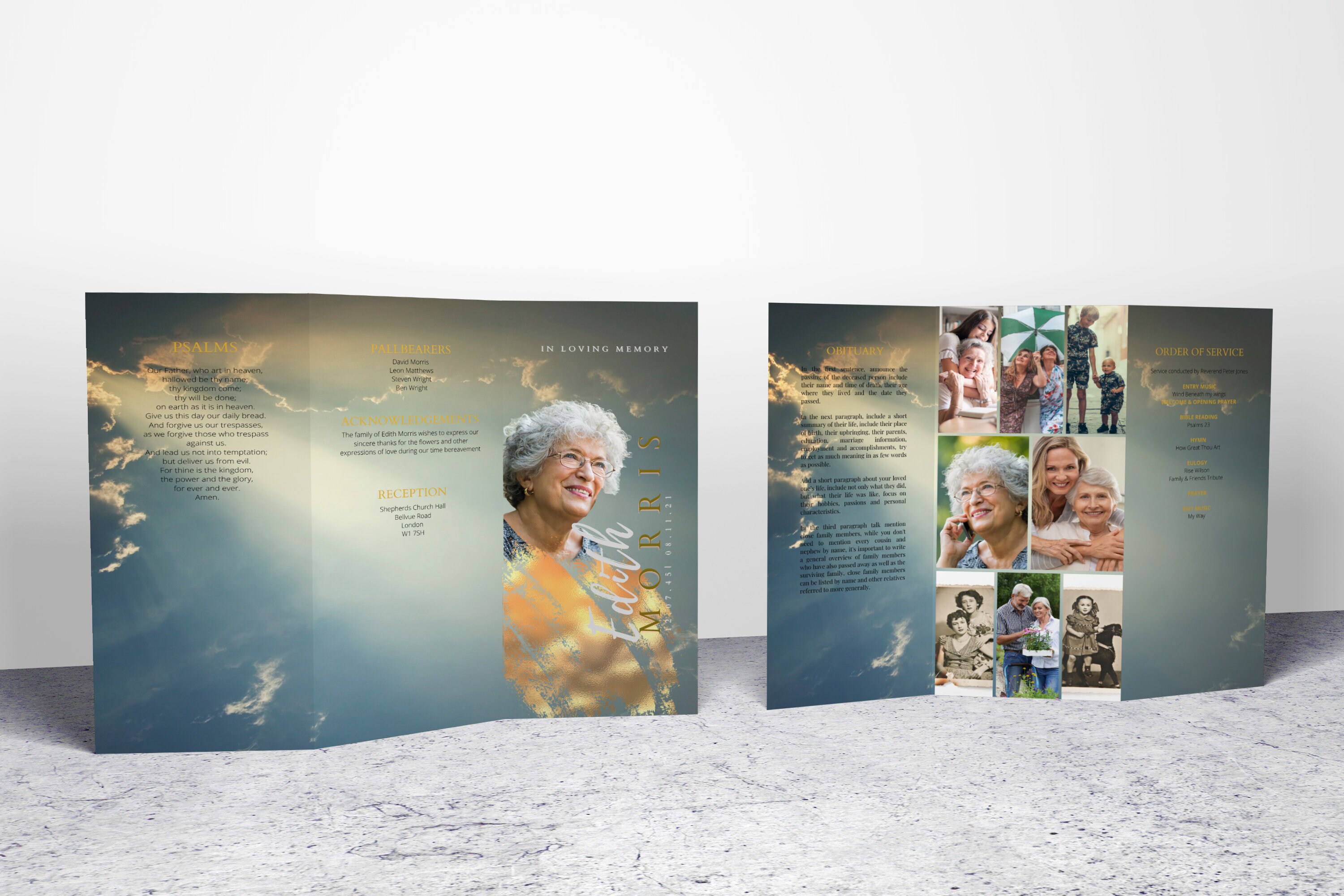 Tri-fold Funeral Bundle Set | Memorial Package | Celebration of Life ...