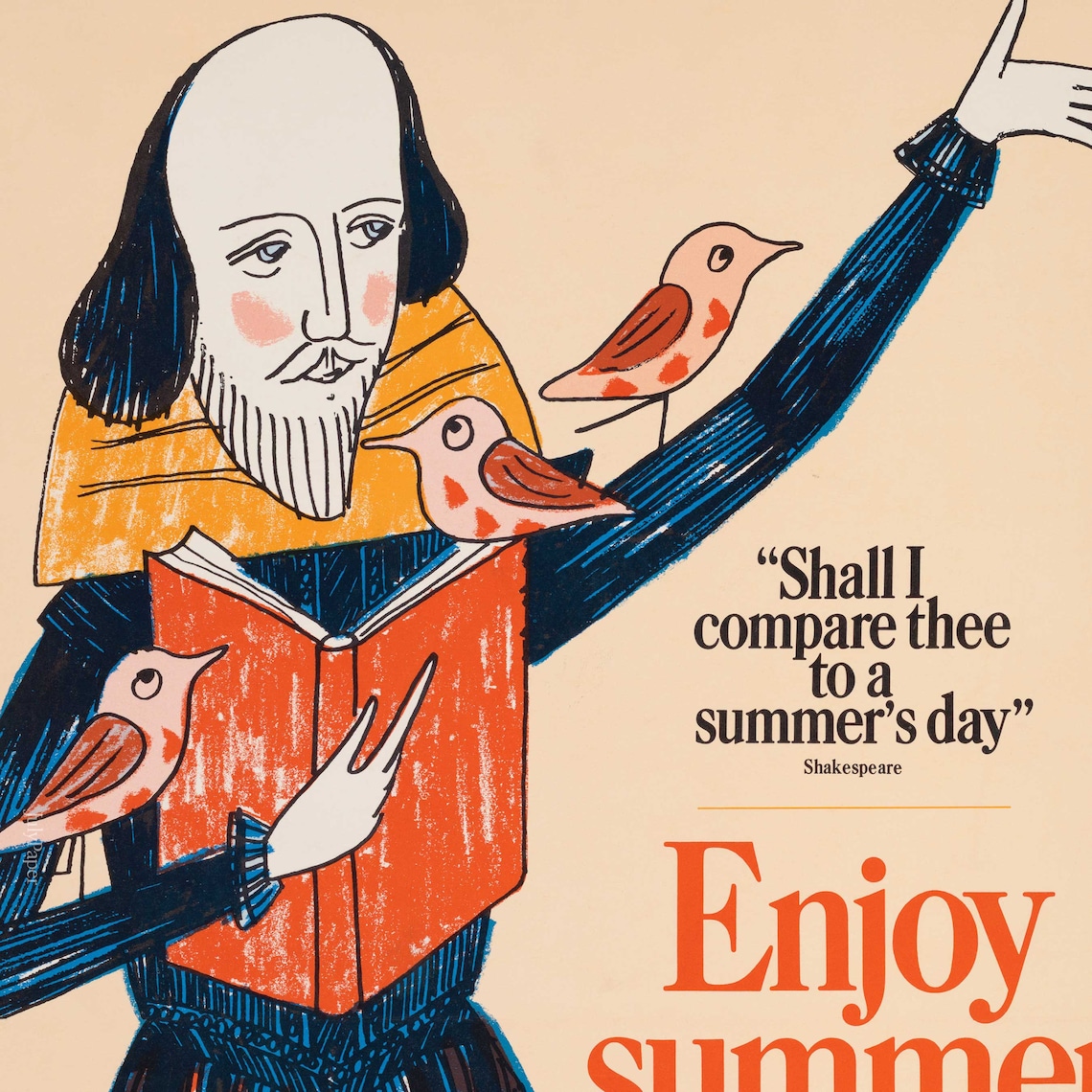 Vintage Shakespeare 'read Books' Poster: Literary Wall Art - Etsy