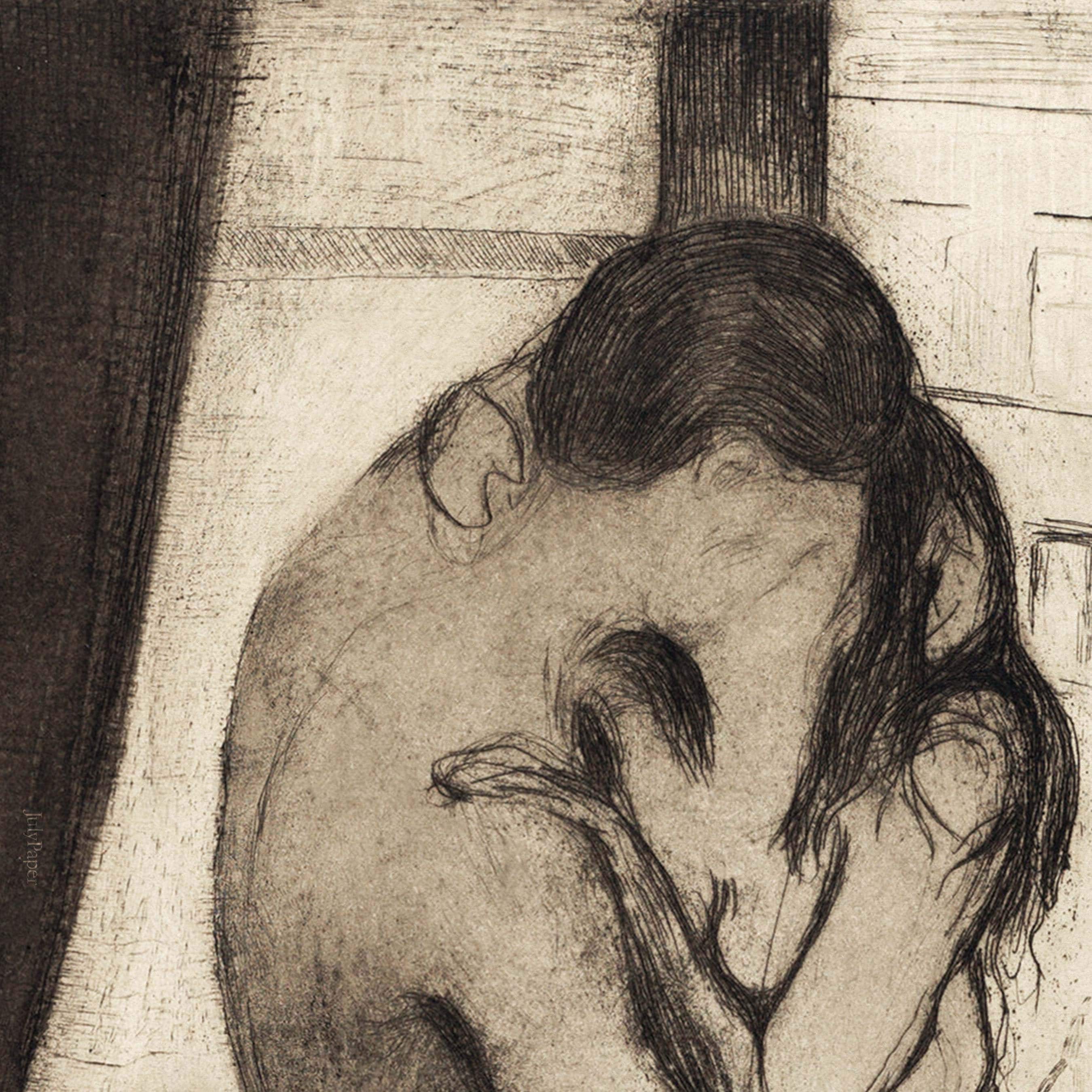 The Kiss by Edvard Munch, Edvard Munch Wall Print, Black and White ...