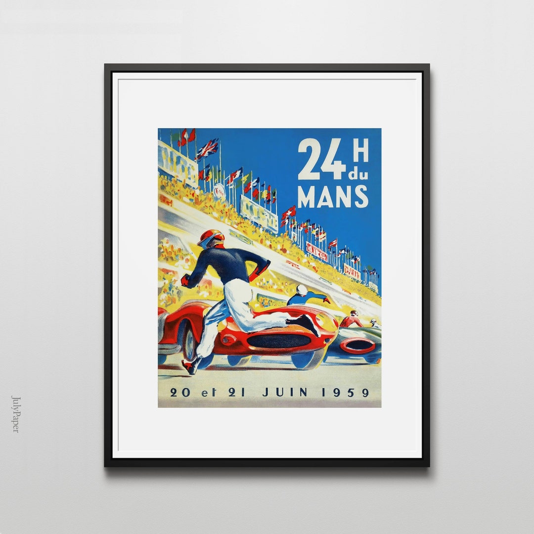 Car Race Wall Art, 1959 Sports Car Race Print, Vintage Racing Poster ...