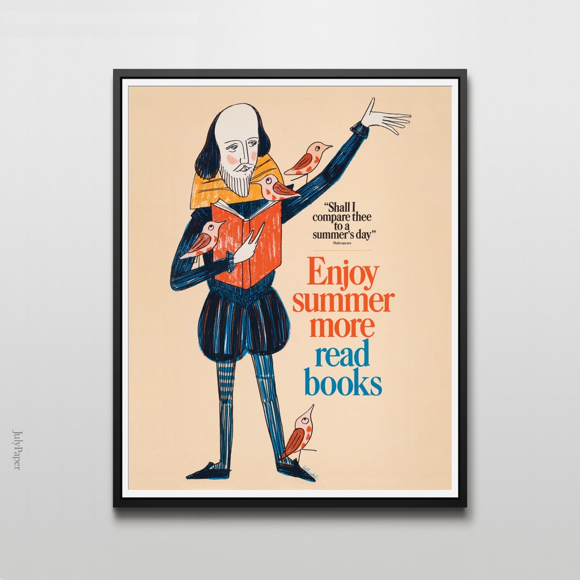 Vintage Shakespeare 'read Books' Poster: Literary Wall Art - Etsy