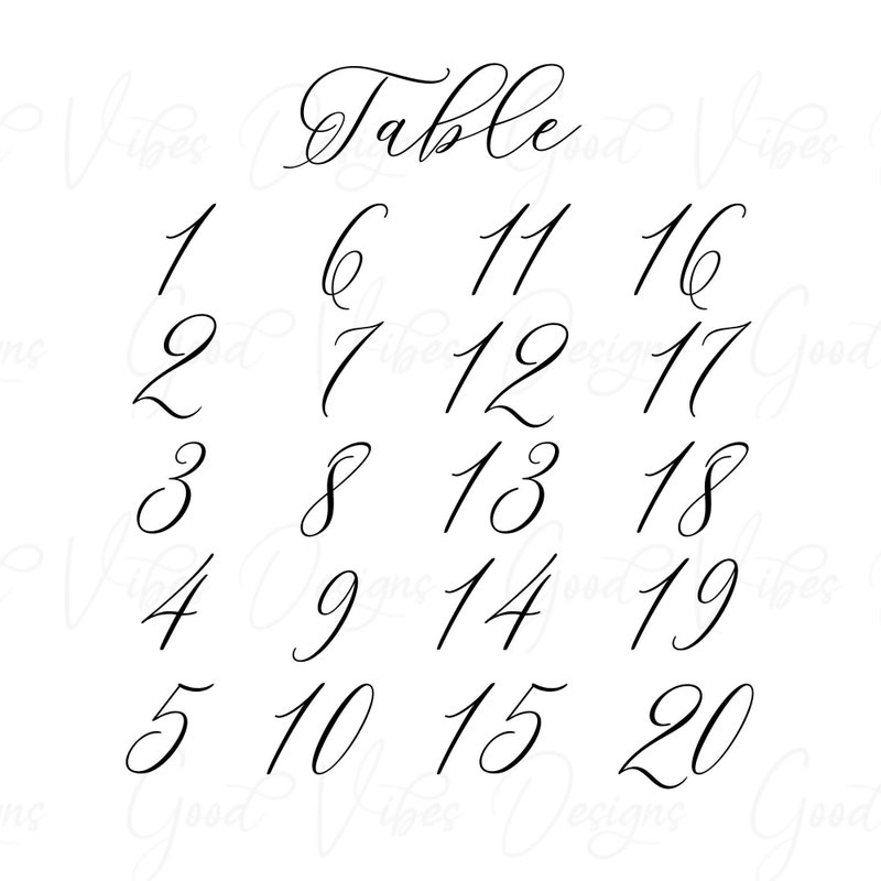 Table Numbers Svg - Etsy