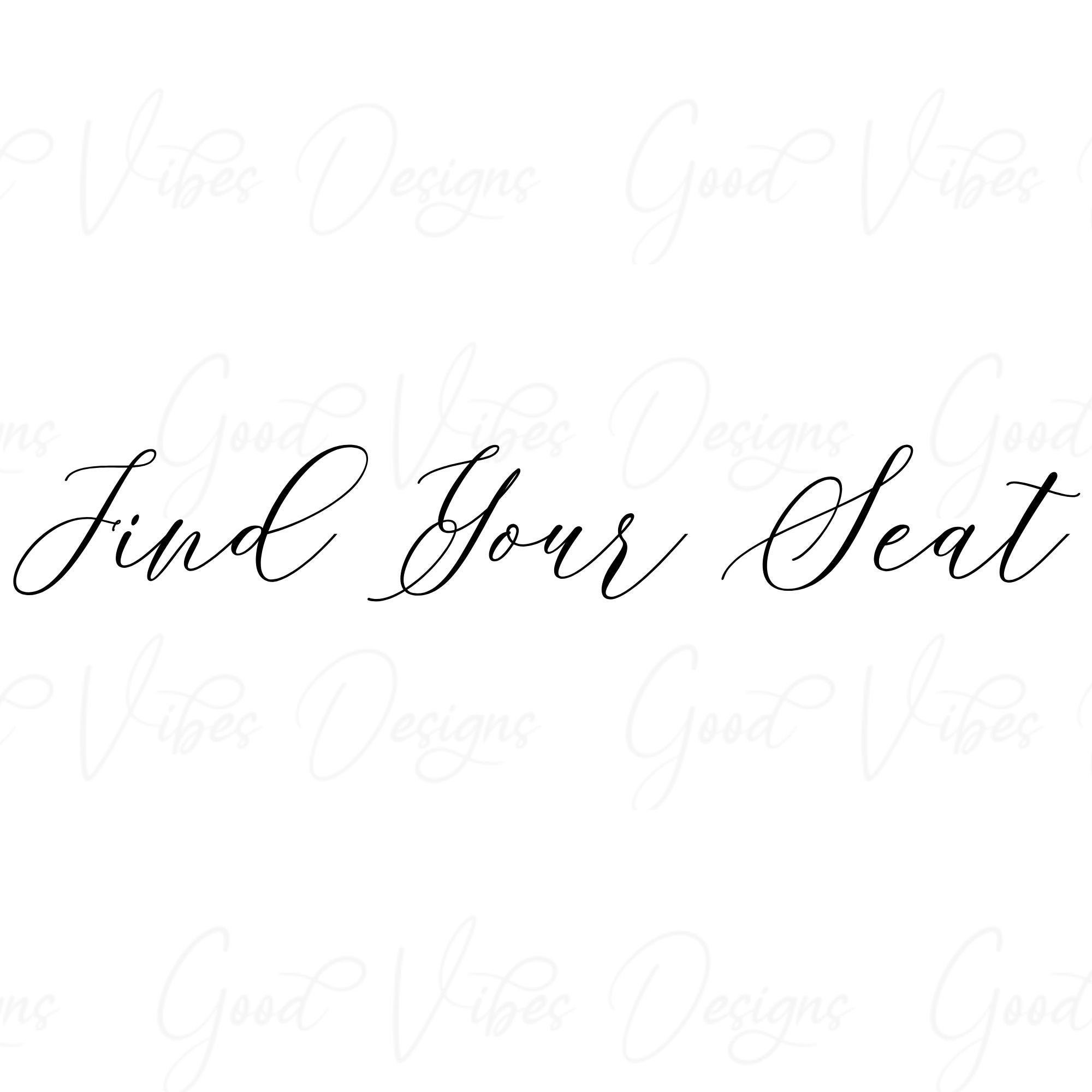 Find Your Seat svg Wedding Sign svg Seating svg Wedding | Etsy