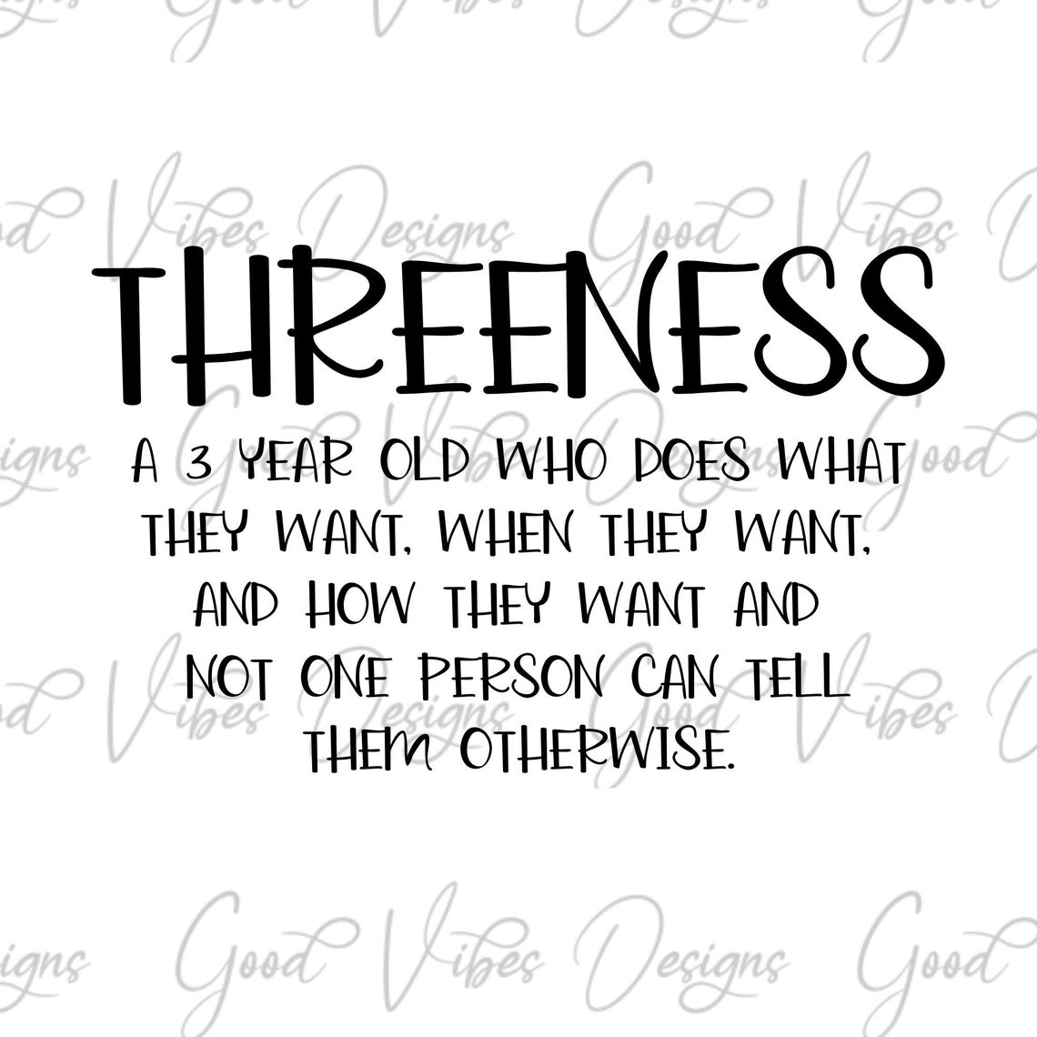 Threeness Funny 3 Year Old Birthday Shirt SVG & PNG Download - Etsy
