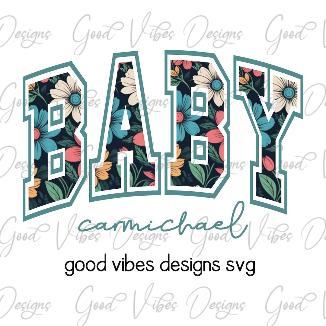 Custom Floral Name Png, Custom Baby Png, Vintage Floral Font, Custom ...