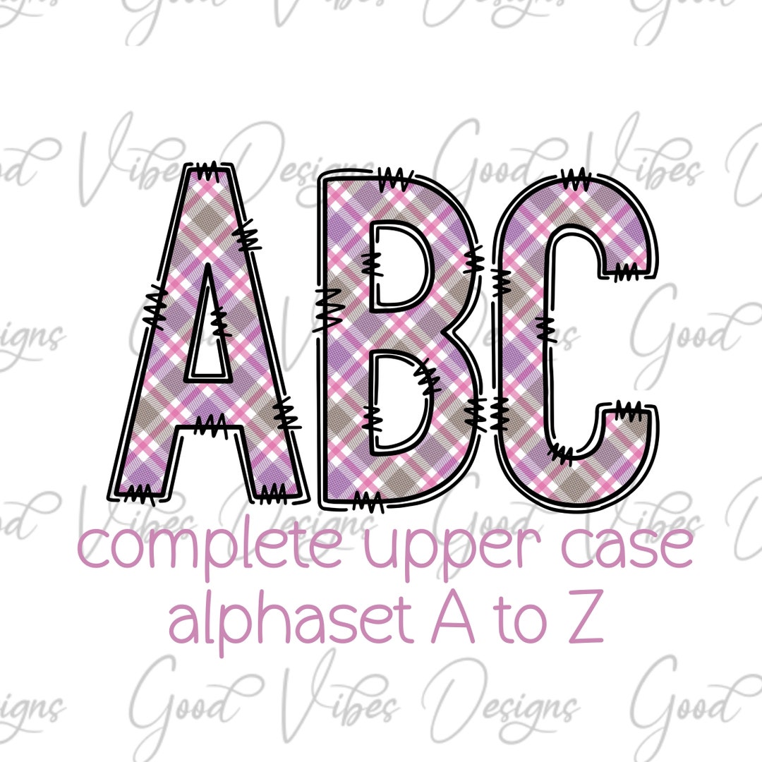 Pink Plaid Alphabet, Plaid Design Alphabet, Plaid Purple Alphabet, Beautiful Plaid Alphabet ...