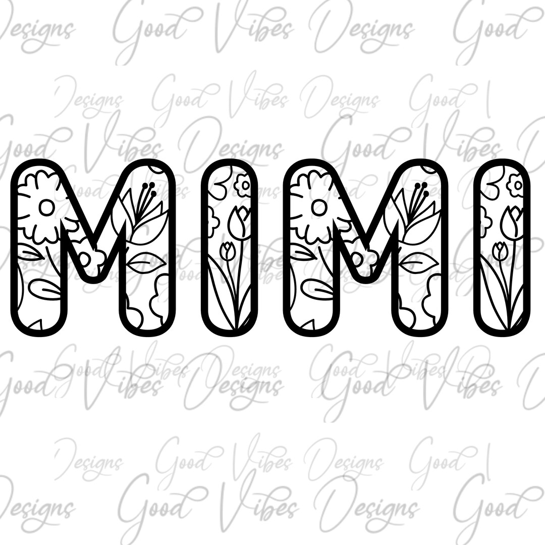 Mimi Floral Font SVG, Mimi Reveal Svg, New Mimi Shirt, Mimi Gift ...