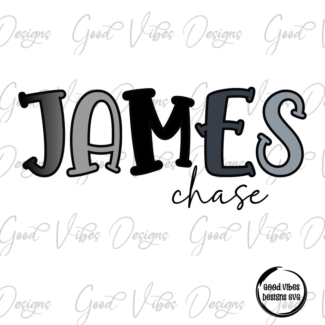 Custom Name PNG, Boy Sublimation Digital Download, Gray Letter Name ...