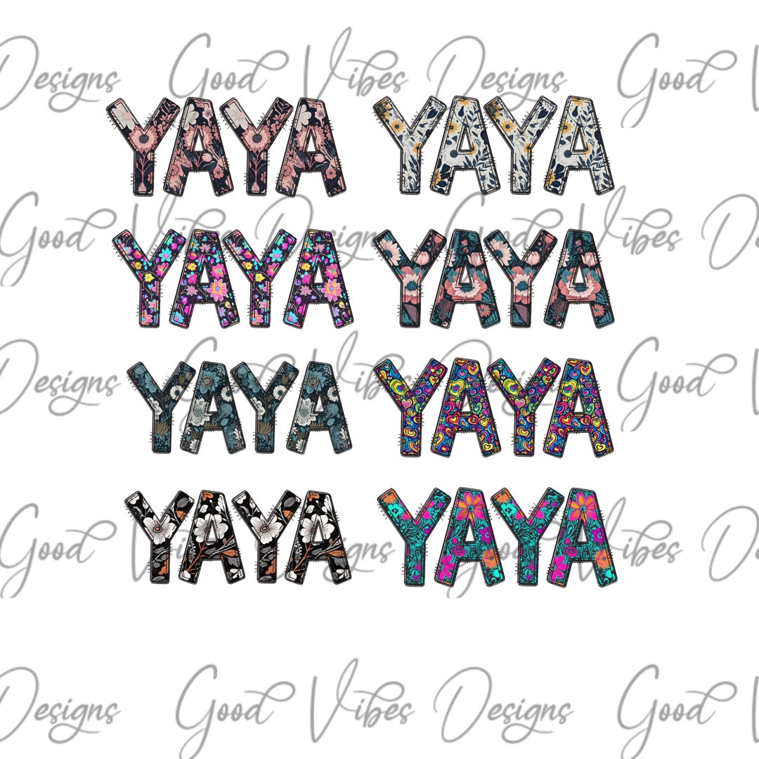 8 Yaya PNG Downloads, Yaya Sublimation Clip Art Bundle, Yaya ...