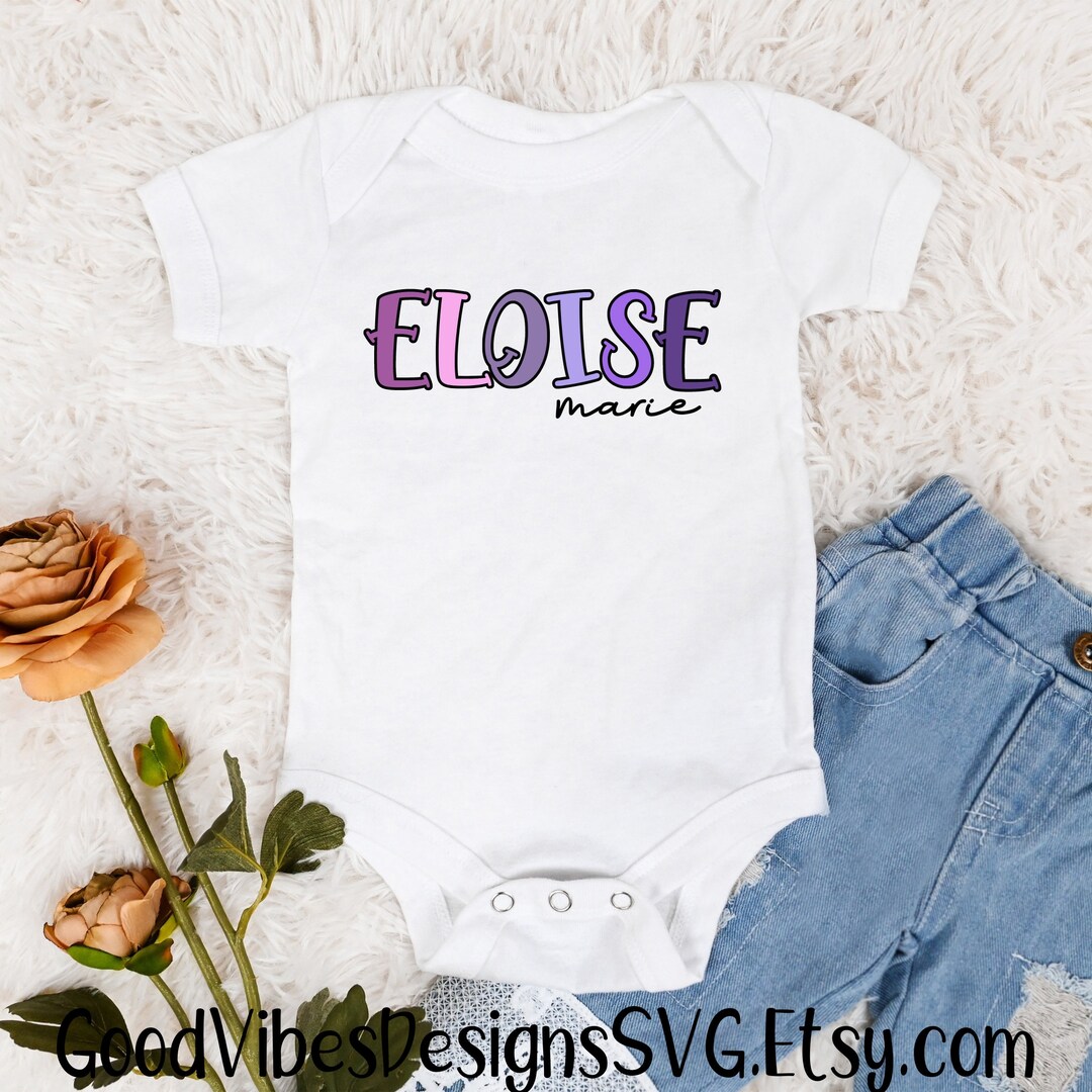 Custom Purple Name PNG, Girl Sublimation Digital Download, Shabby Chic ...
