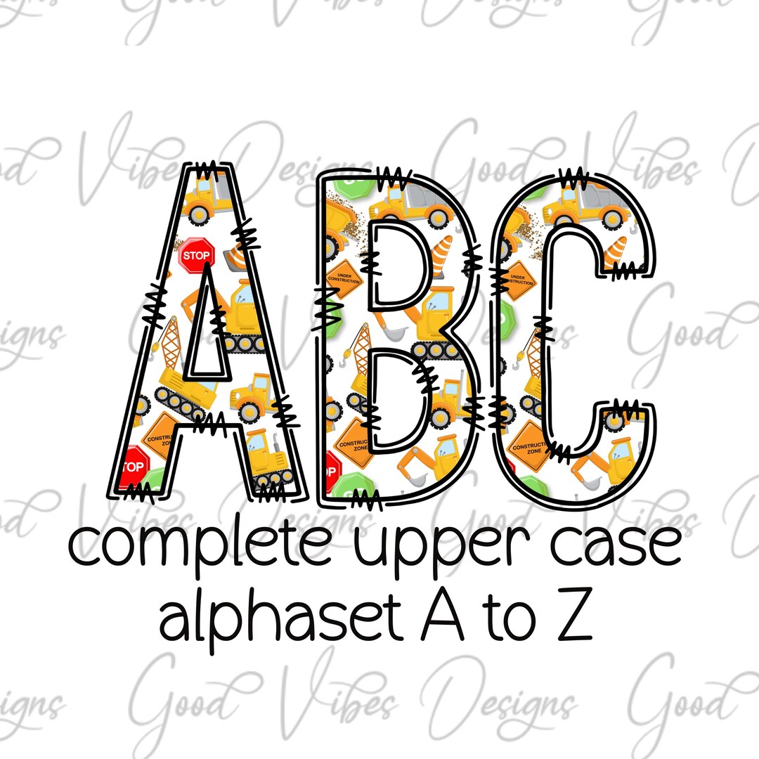 Construction Themed Alphabet, Construction Doodle, Construction Trucks ...