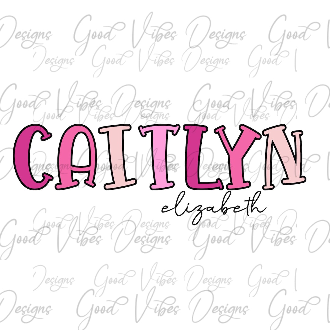Custom Name PNG, Girl Sublimation Digital Download, Pink Shabby Chic ...