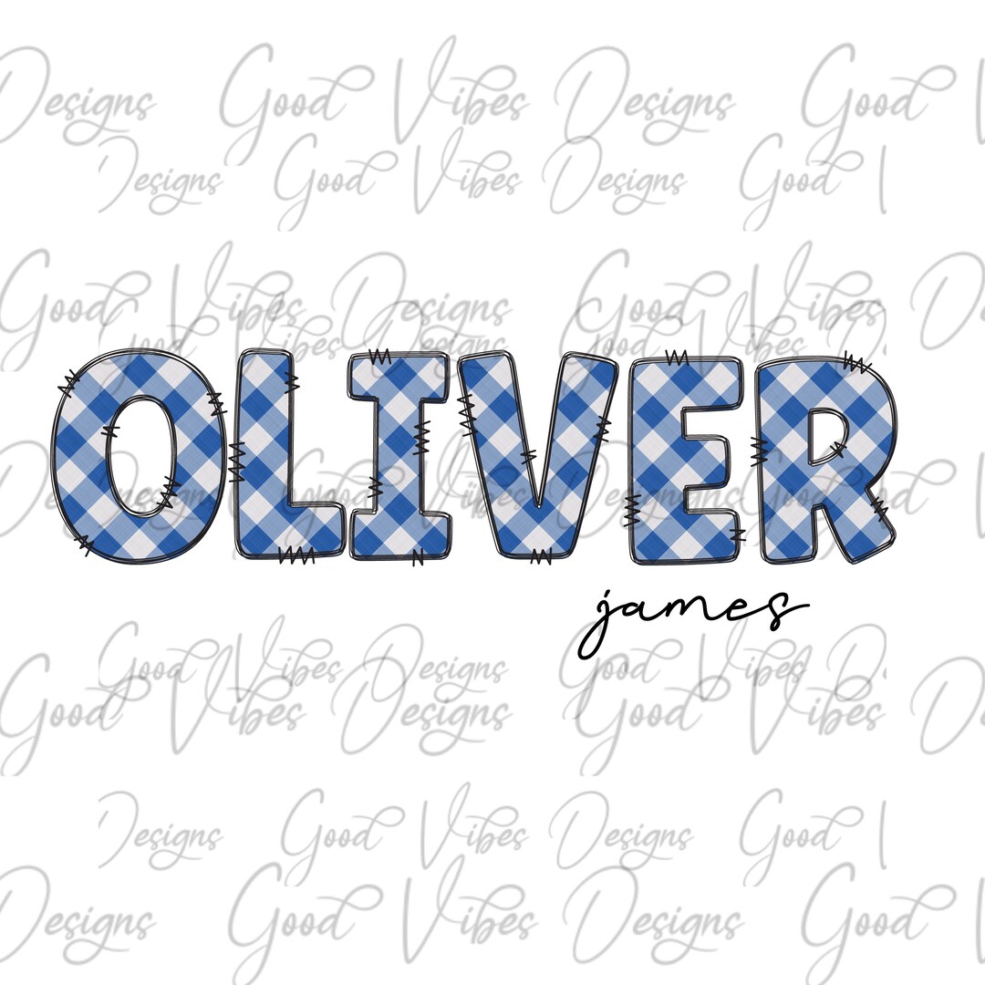 Custom Name PNG, Boy Sublimation Digital Download, Blue Letter Name ...