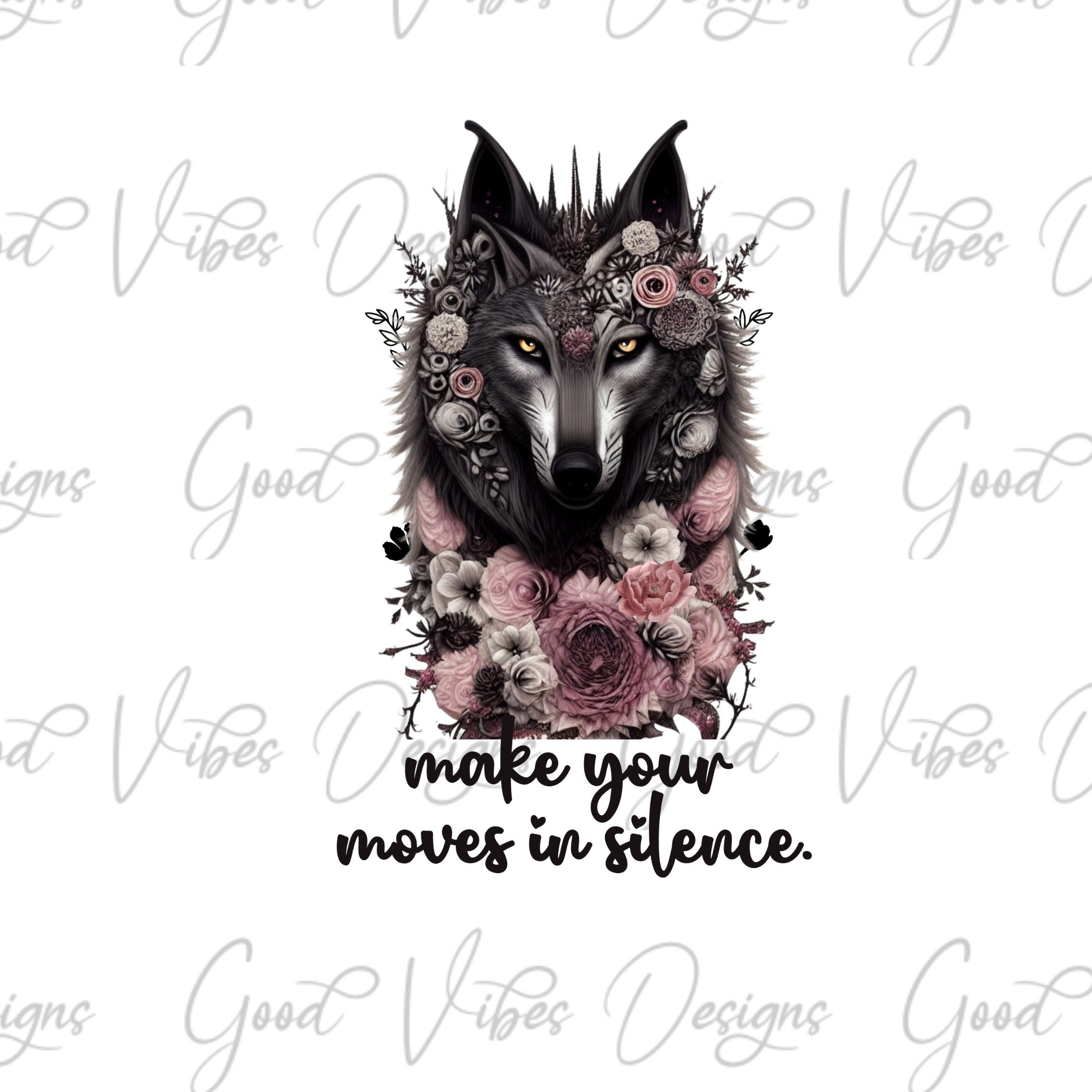 Wolf Sublimation Floral Wolf PNG Wolf Tumbler Png Wolf Tote - Etsy