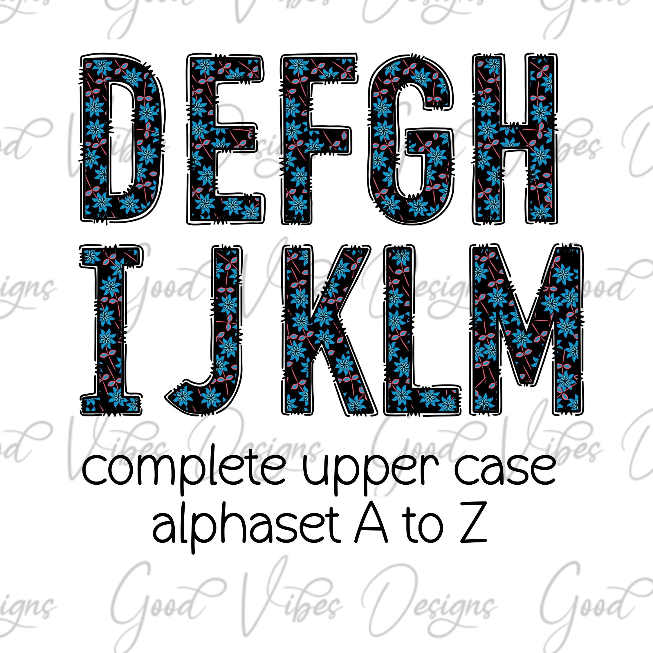 Floral Alphabet Flower Design Alphabet Flower Alphabet - Etsy