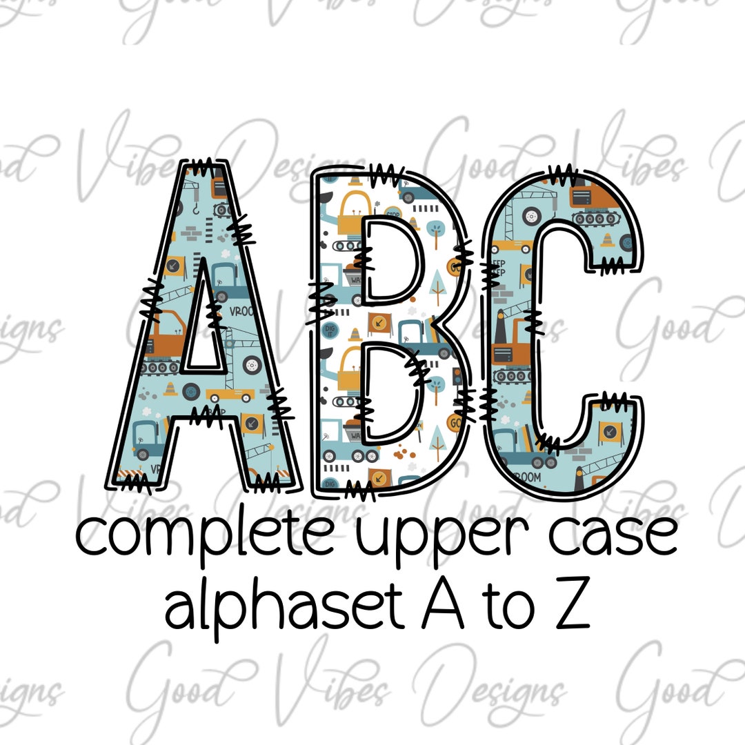 Construction Themed Alphabet, Construction Doodle, Construction Trucks ...