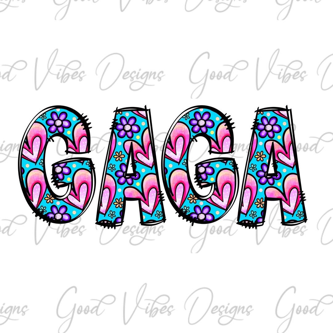 GAGA Floral and Hearts PNG Sublimation Download - GAGA Clipart - Gaga ...
