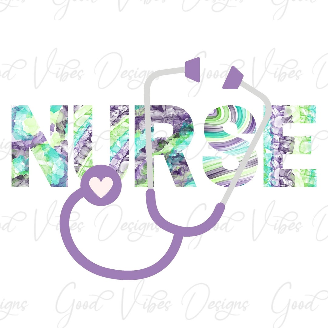 Nurse With Purple Stethoscope PNG, Nurse Tie Dye PNG, Unique Nurse ...