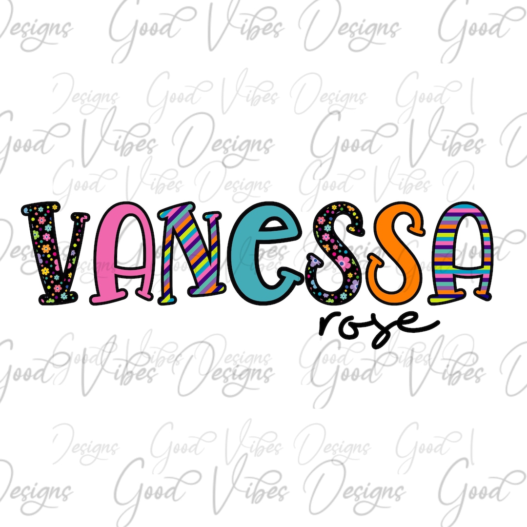 Custom Bright Floral Name PNG, Girl Bright Spring Colors Sublimation ...