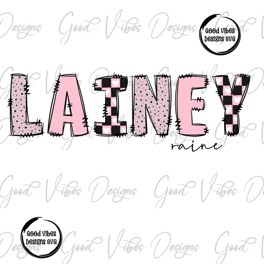Custom Name PNG, Girl Sublimation Digital Download, Pink Shabby Chic ...