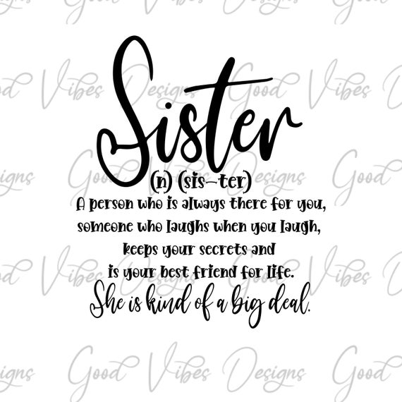 Sister Noun SVG & PNG Download Sisters Best Friends Svg - Etsy UK
