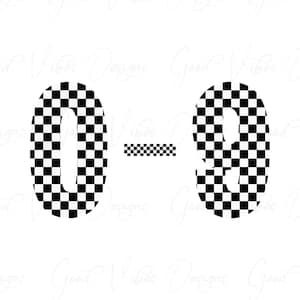 Checkered Flag Themed Numbers - PNG Download - Sublimation - Screen ...