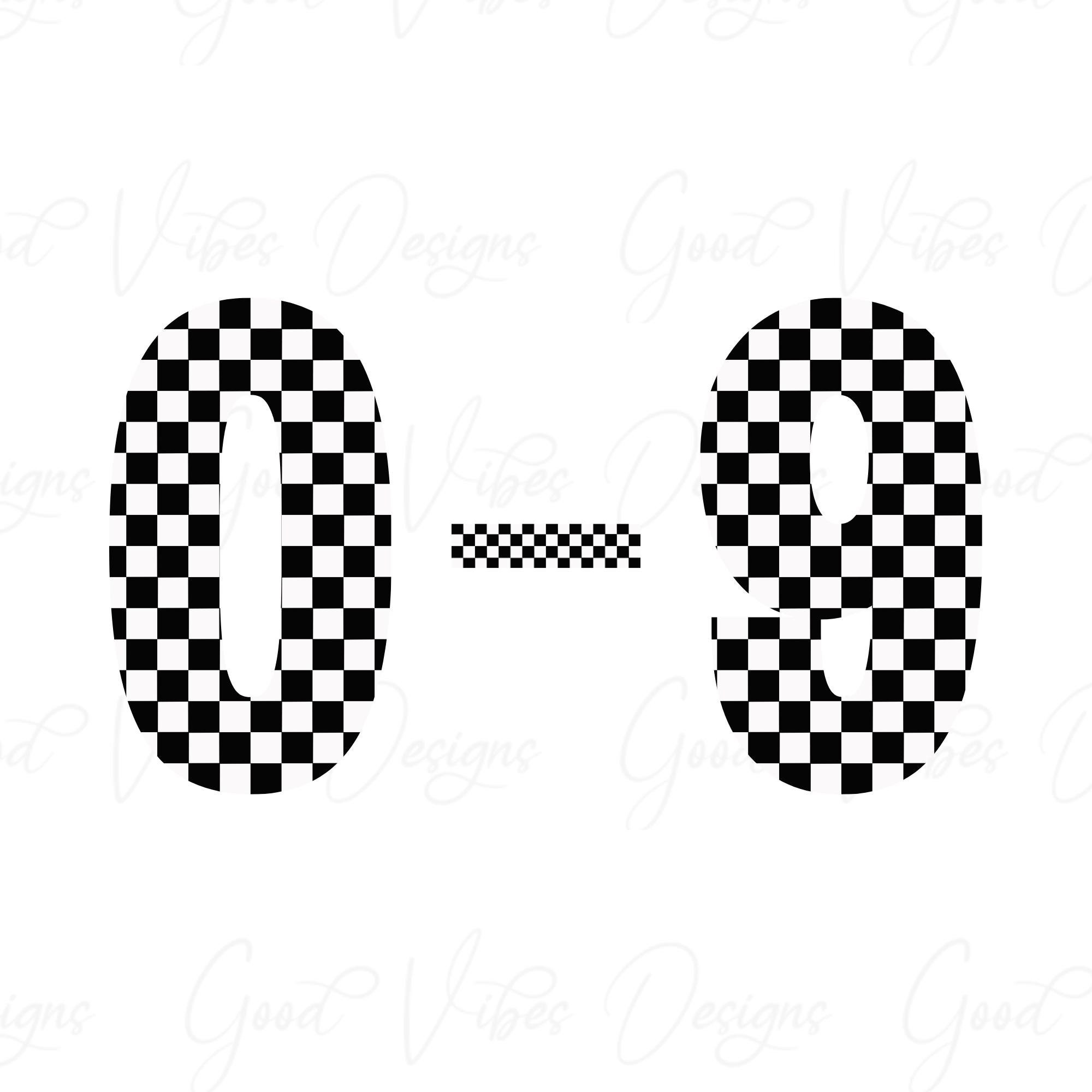 Checkered Flag Themed Numbers PNG Download Sublimation - Etsy