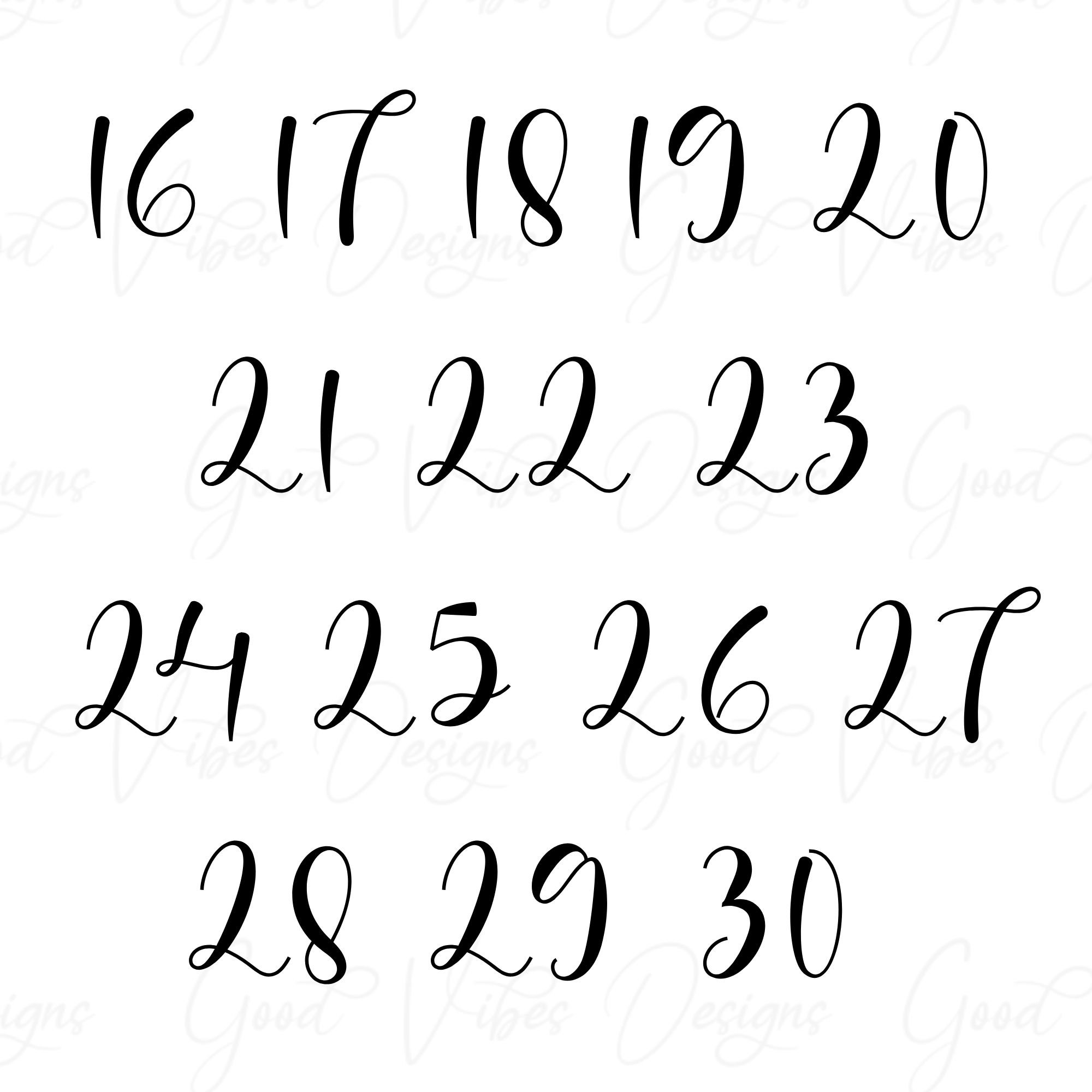 Table Numbers 1 30 Svg Wedding Tables Svg Party Tables Svg - Etsy