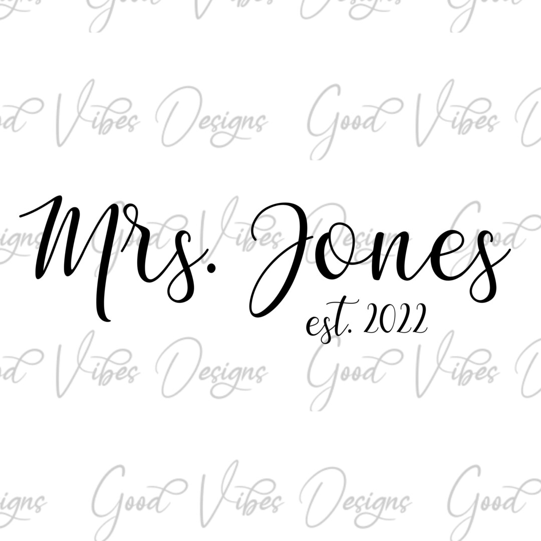 Personalized Mrs. SVG Designs, Gift for Bride Svg, Honeymoon Svg ...