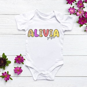 Custom Name PNG, Girl Sublimation Digital Download, Pink Yellow Floral ...