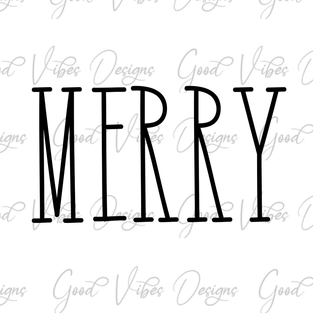 Merry SVG Christmas, Merry SVG File, Christmas Svg, Merry Hand Lettered ...