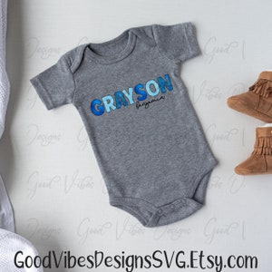 Custom Name PNG, Boy Sublimation Digital Download, Blue Letter Name ...