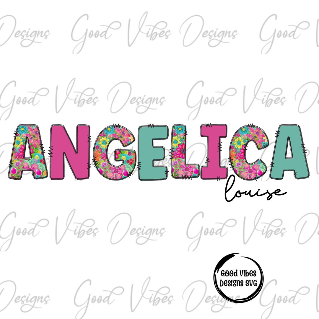 Custom Floral Name Png, Pink Vintage Floral Font, Custom Floral Name ...