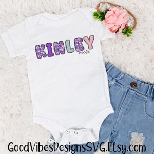 Custom Floral Name Png, Purple Vintage Floral Font, Custom Floral Name ...