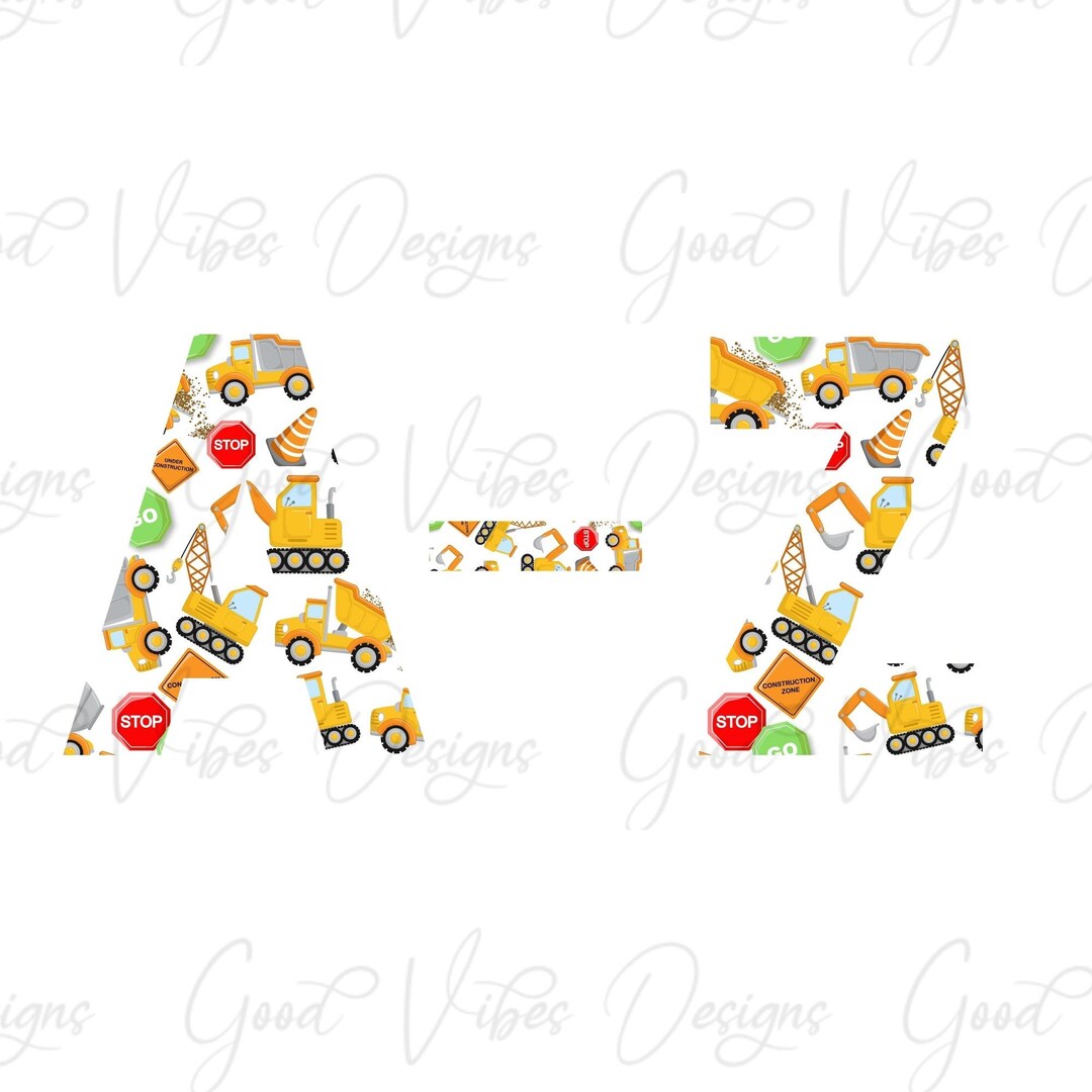 Construction Themed Alphabet, Construction Doodle, Construction Trucks ...