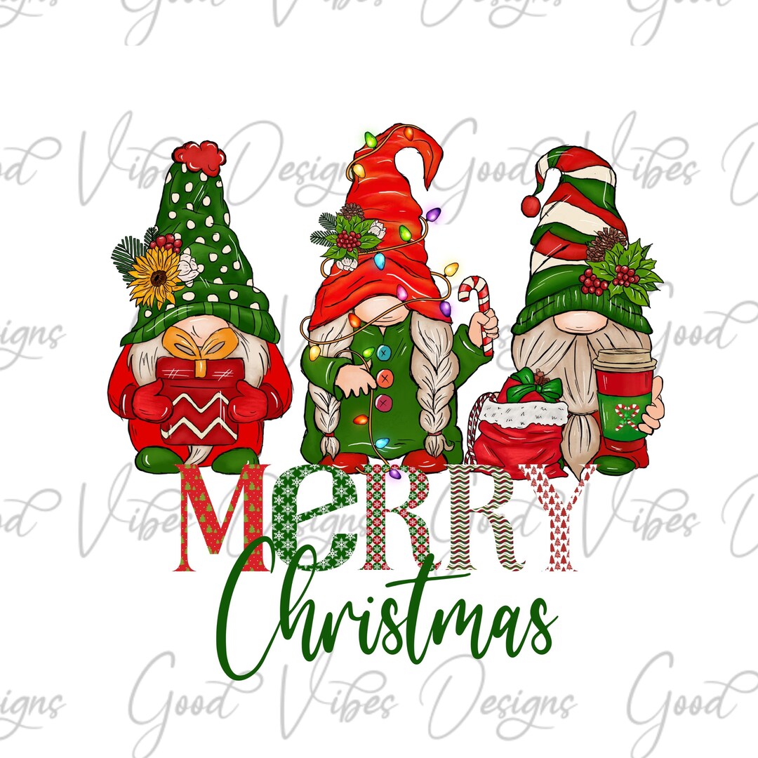 Gnomes Merry Christmas, Gnome PNG Download, Gnome Sublimation Download ...