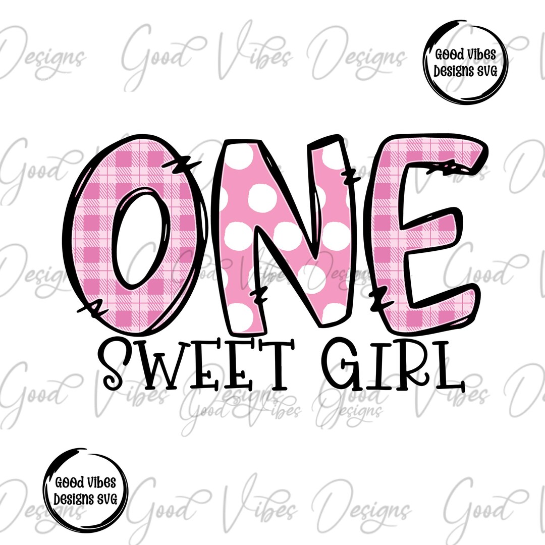 Pink 1st Birthday Girl ONE PNG, Birthday One Sublimation, 1 Year Old ...