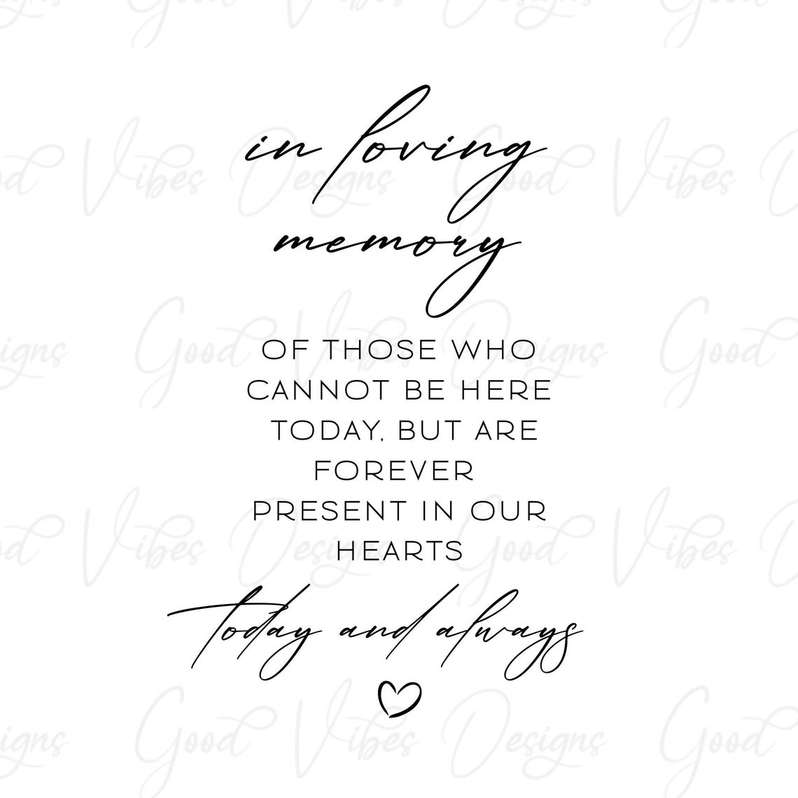 In Loving Memory Svg Memorial Svg Memory Svg Wedding Svg - Etsy